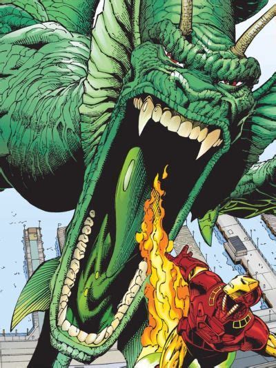 Fin Fang Foom vs Iron Man Superhéroes marvel Villanos de marvel