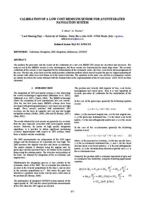 pdf calibration of a low cost mems ins sensor