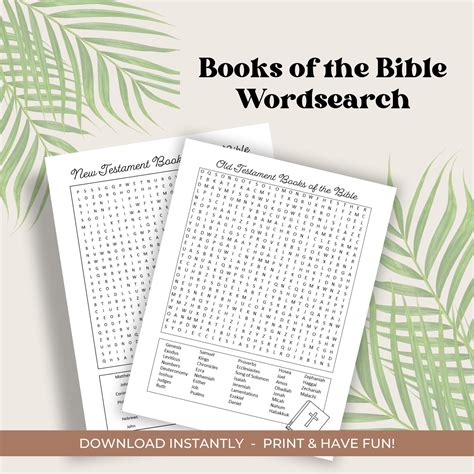 Books Of The Bible Word Searches Printable Bible Word Search Puzzles