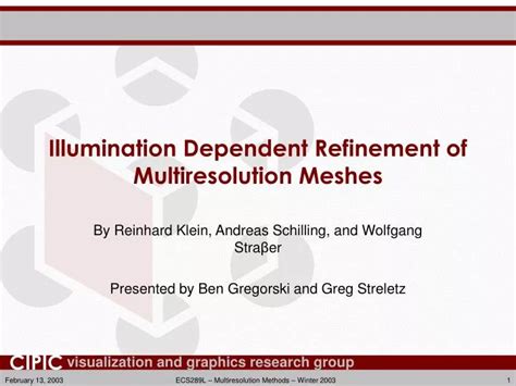 ppt illumination dependent refinement of multiresolution meshes