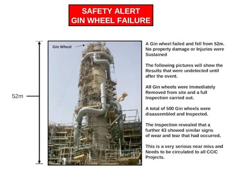 PPT SAFETY ALERT GIN WHEEL FAILURE 52m Gin Wheel A Gin Wheel Failed And Fell From 52m No