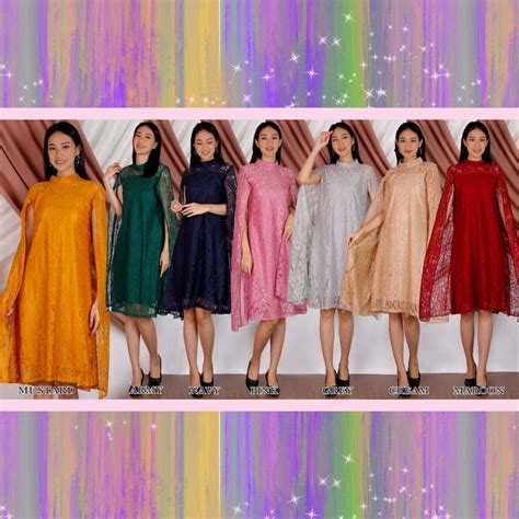 Jual Dress Martha Brukat Cord Tulang Corneli Tebal Dres Batwing Brokat Premium Shopee Indonesia