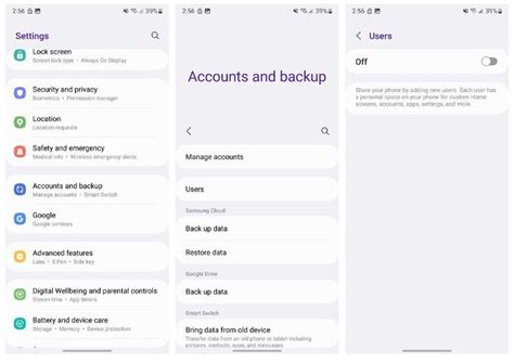 how to enable multi user setting samsung members
