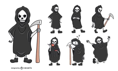 Grim Reaper Character Set Vector Download