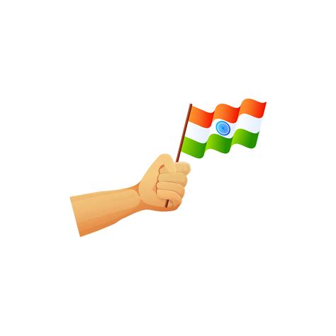 Hand Holding Waving Indian Flag 24362670 Vector Art At Vecteezy