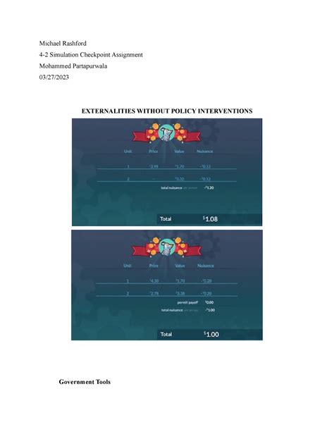 4 2 Simulation Checkpoint Assignment Michael Rashford 4 2 Simulation