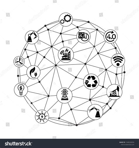 Industry 40 Concept Smart Factory Icon Stock Vector Royalty Free 1048328326