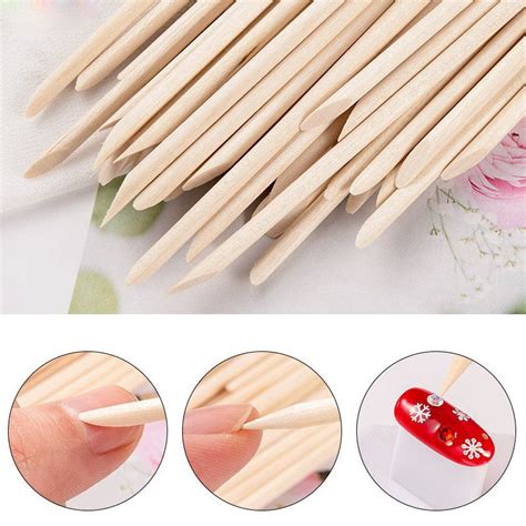 100pcsset Double End Manicure Wood Stick Cuticle Pusher Remover