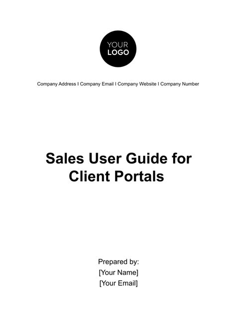 Free Sales User Guide For Client Portals Template To Edit Online