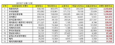 독립 보험대리점 Ga 브랜드평판 12월 빅데이터 분석 1위는 피플라이프