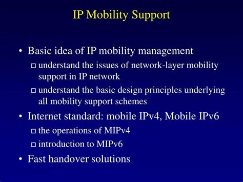 Ppt Ip Mobility Support Powerpoint Presentation Free Download Id 4500241