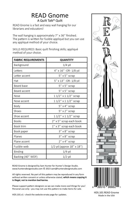 READ Gnome PDF A Quilt Talk Pattern Hunter S Design Studio