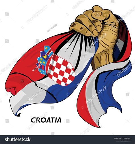 Fisted Hand Holding Croatian Flag Vector Stock Vector Royalty Free