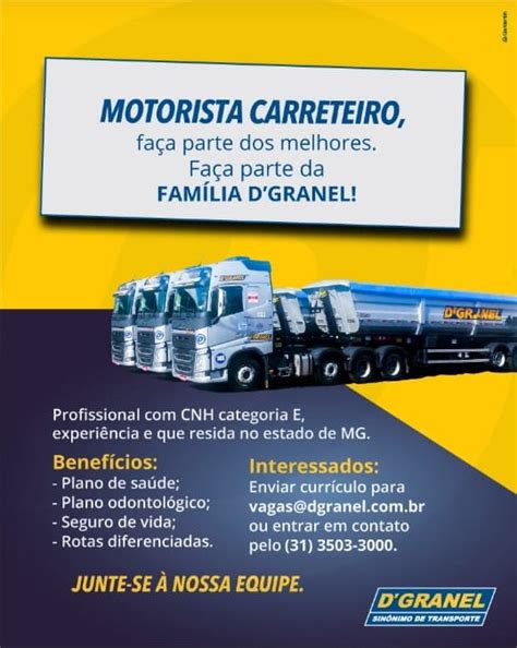 D Granel Abre 30 Novas Vagas Para Motoristas Carreteiros