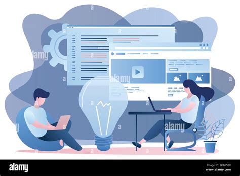 Male And Female Programmers With Laptops At Workplacefront End And