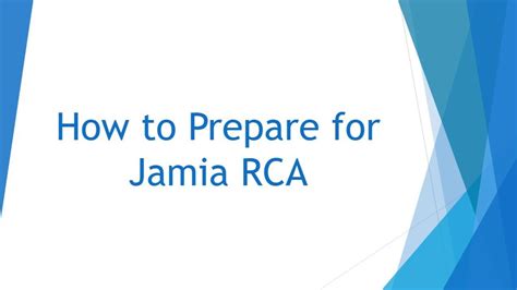 Jamia Rca Entrance Exam Preparation