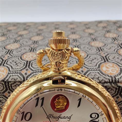 Rare Collectable Item Gold Plated Fob Watch Featuring Mao Ze Tung Mao