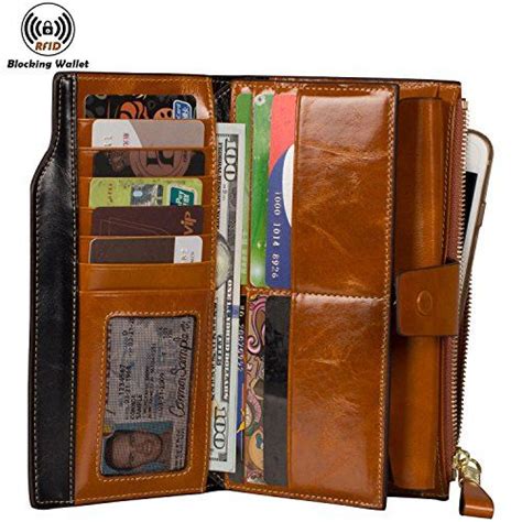 Noedy Rfid Blocking Womens Large Capacity Trifold Checkbook Wallet