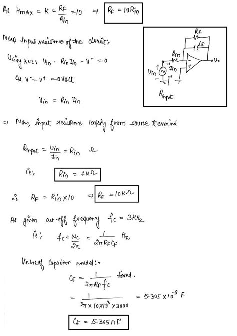 [solved] design a low pass filter with passband gain of 20 db and a