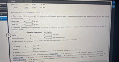 Solved Activity Based Costing And Product Cost Distortion