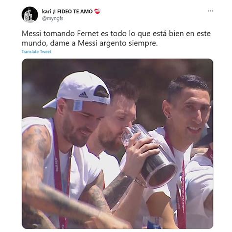 Furor En Las Redes Por La Imagen De Messi Tomando Fernet De Una Jarra En La Caravana De