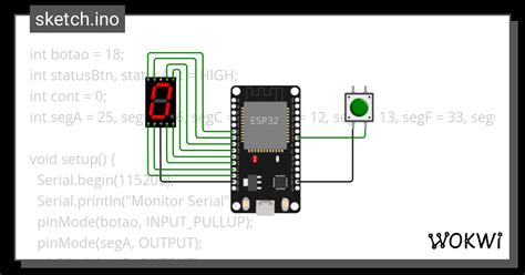 Botao Com Seven Wokwi Esp32 Stm32 Arduino Simulator