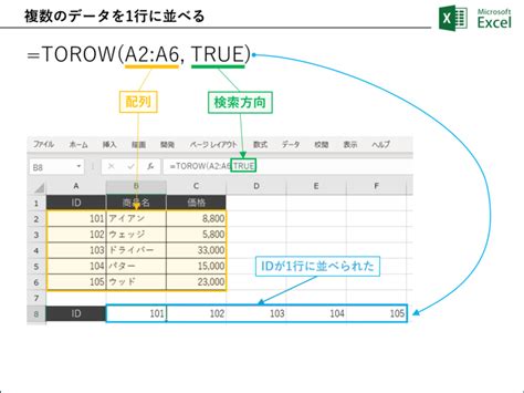 126 01｜excel「torowtocol」関数の使い方｜範囲内のデータを1行または1列に変換する強力な関数