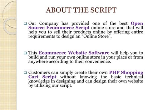 Ppt Open Source Ecommerce Script Php Shopping Cart Script