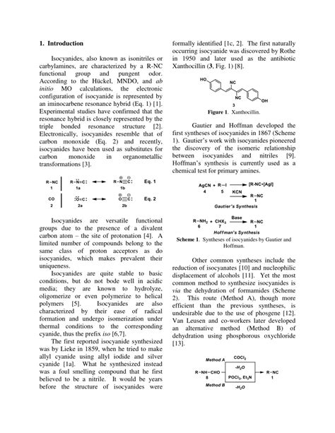 Full Article Convertible Isocyanides Application In Small Molecule