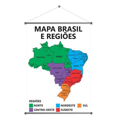 Banner Pedagógico Mapa Brasil e Regiões KRadesivos