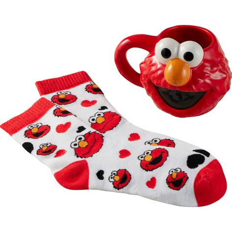 Precious Moments 237403 Sesame Street Elmo And Hearts Mug And Socks Set