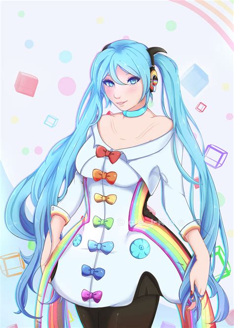 Fanart Miku Rainbow Lines By Daej Roo On Deviantart