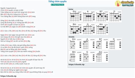 Chord Tiếng Chim Quyên Tab Song Lyric Sheet Guitar Ukulele