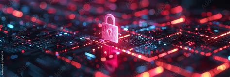 Cybersecurity Concept With Laptop And Lock Icon A Visually Captivating Illustration Showcasing