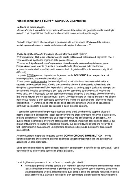 Un Realismo Pane E Burro Docsity