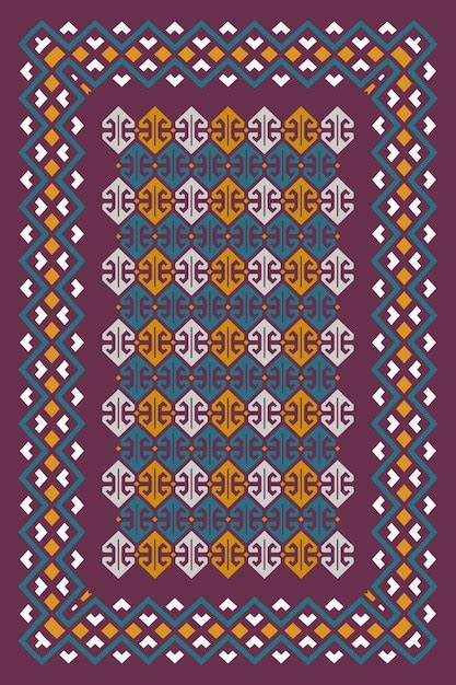 Premium Vector Colorful Tajik Pattern With Historical Motives