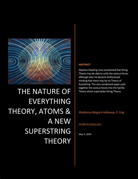 PDF THE NATURE OF EVERYTHING THEORY ATOMS A NEW SUPERSTRING THEORY