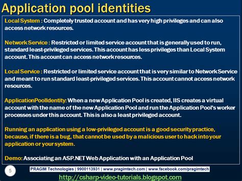 Sql Server Net And C Video Tutorial Part 82 Application Pools In Iis
