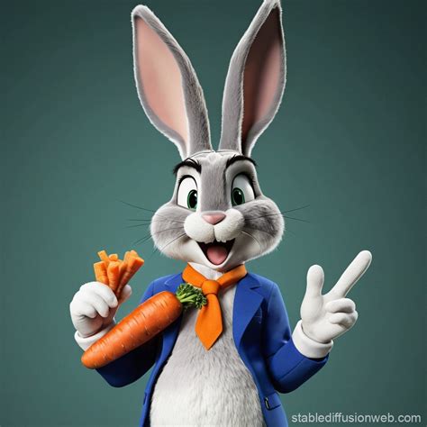 Bugs Bunny With Carrot Cigarette Stable Diffusion Online