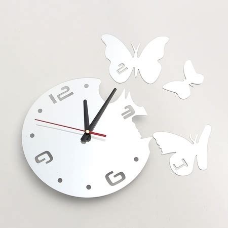 위메프플러스 요비월드 DIY 살랑나비 붙이는 벽시계 실버 디자인벽시계 벽시계인테리어 거실벽시계 패션 로드샵