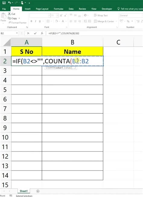 Shorts Serial Number Automatic Formula In Excel Tipsandtricks