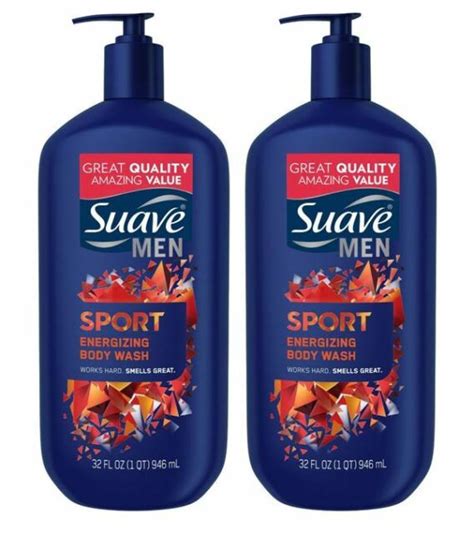 Suave Men Sport Energizing Body Wash With Pump 32 Fl Oz X 2 For Sale