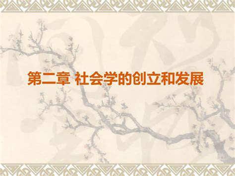 第二章 社会学的创立和发展 Ppt Download
