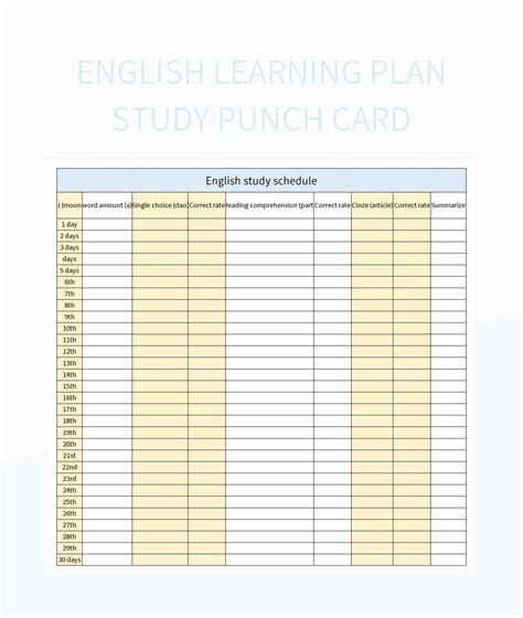 Punch Card Templates For Microsoft Word
