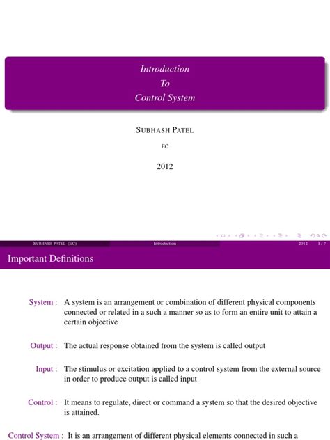 Pdf Control Theory Introduction Dokumentips