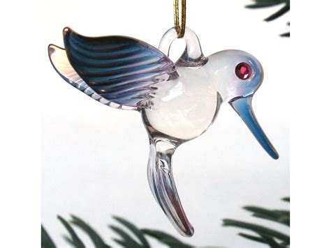 Hummingbird Figurine Blown Glass Christmas Tree Ornament Etsy