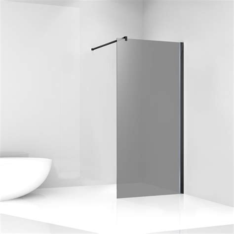 Douchewand Rookglas Easy Clean Anti Kalk Mm X Cm Mat Zwart Incl Profiel En Stang