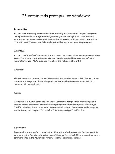 commands prompts for windows pdf command line interface microsoft