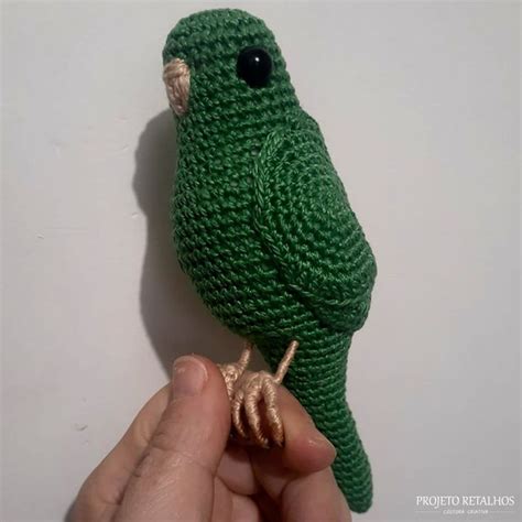 Maritaca Em Amigurumi Com Linha Anne E Agulha 175mm Padrão De