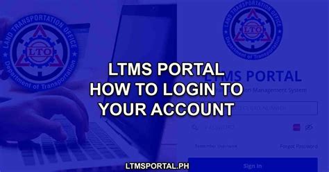 Ltms Portal Login How To Login Online Using Your Account After